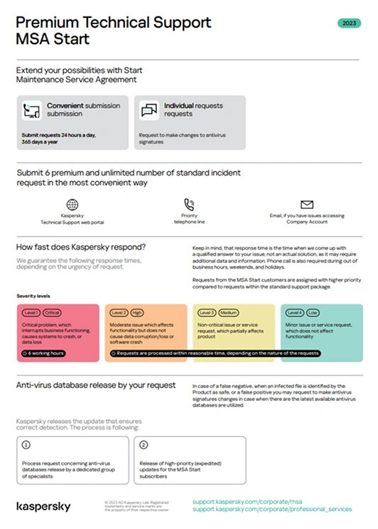 Kaspersky Premium Support – MSA start