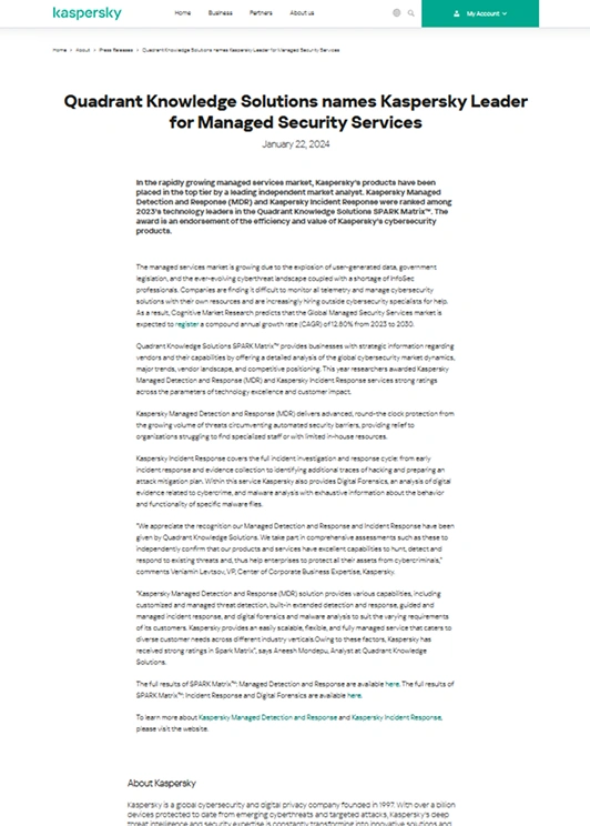 2023 SPARK Matrix™: Digital Forensics and Incident Response Services